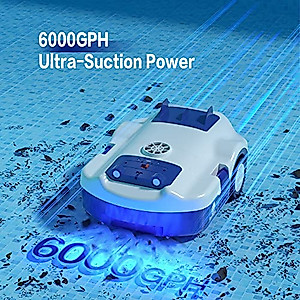 BESTROBTIC PC01W Cordless Robotic Pool Cleaner, Ultra Powerful Pool Vacuum with Triple Motors, Sonar Detection Turning & Obstacle Avoidance, Self-Parking, Up to 120mins, Ideal for Above/In-ground Pool