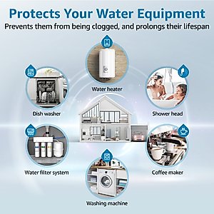 AQUACREST FXHSC Whole House Water Filter, Replacement for GE FXHSC, GXWH40L, GXWH35F, American Plumber W50PEHD, W10-PR, Culligan R50-BBSA, 5 Micron, 10" x 4.5", High Flow Sediment Filters, Pack of 5