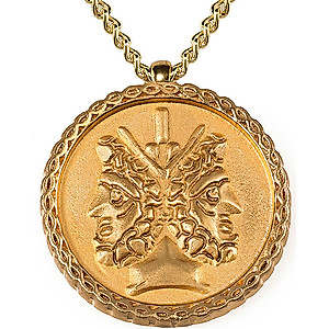 MADE IN USA - Janus 2-sided Coin pendant/Necklace, from ILANET Museum Cllection