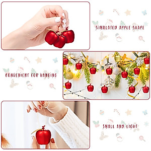 24Pcs Christmas Apples Ornaments Shatterproof Baubles Apple Shaped Hanging Ornaments Mini Apples Ball for Xmas Holiday Festival Christmas Tree Decorations Red