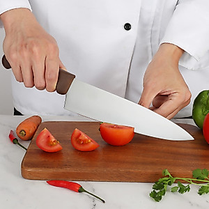 Paul Brown's™ 8 Inch High carbon AUS-6 steel Western Chef Kitchen Knife soft touch handle with Gift box
