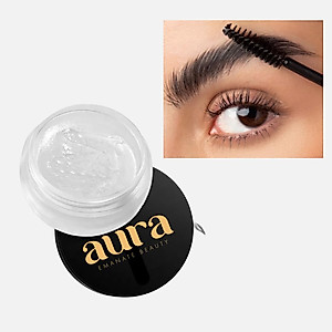 Eyebrow Wax Clear by aura, Eye Brow Gel for Lamination Effect, Eyebrow wax with applicator brush, brow lamination kit, Soap Brows Lift Waterproof, Cera de Cejas