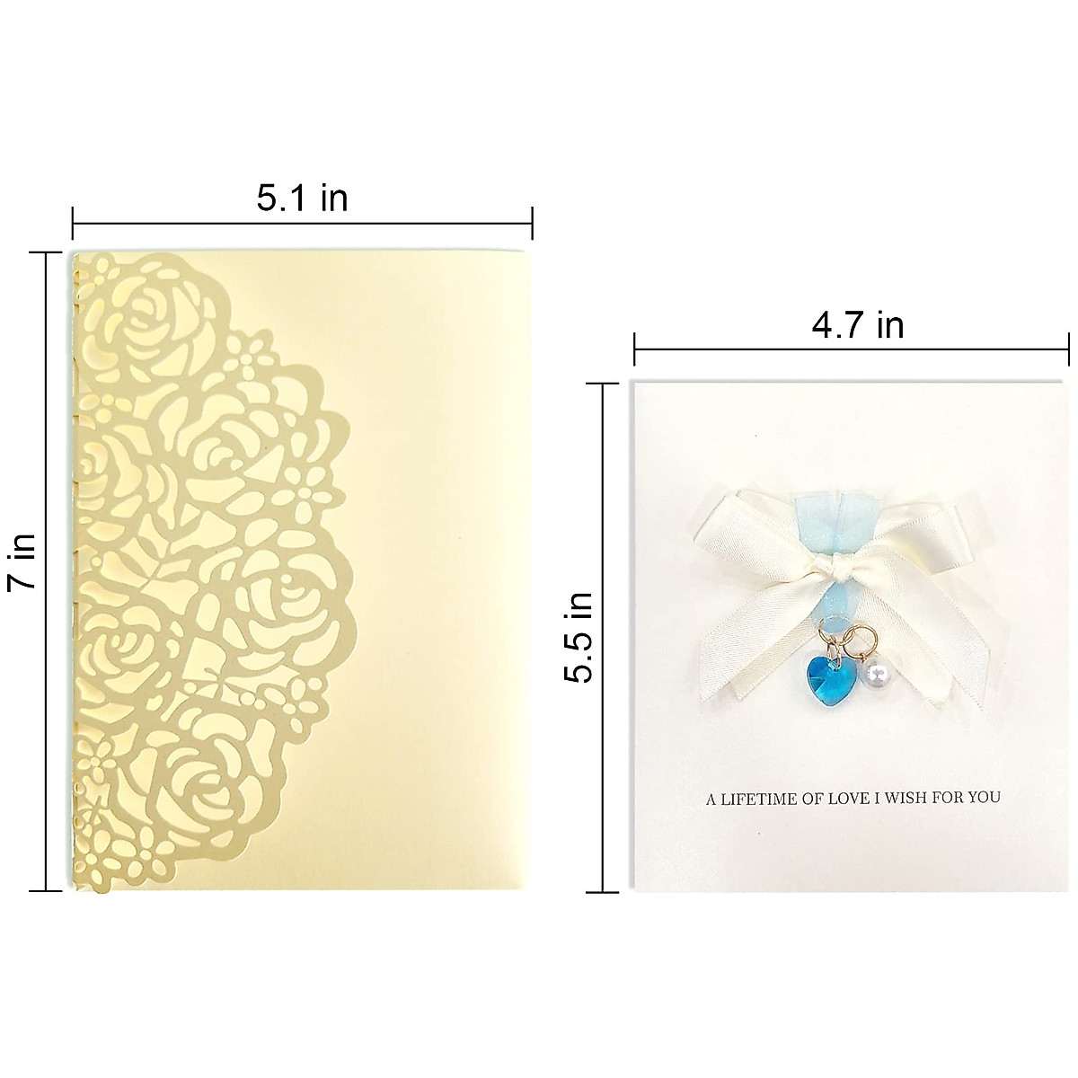 Wedding Day Card for Daughter, Gift Card for Daughter on Wedding Day, Bridal Shower Mother to Bride Gift Card, Wedding Gown Charm, Bridal Bouquet Charm, Something Blue