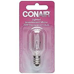 Conair Incandescent Mirror Replacement Bulb, 20W, 1 clear