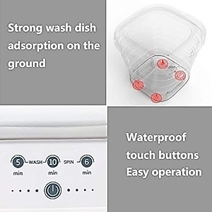 Belypoke Mini Portable Bucket Washer & Dryer Energy Saving Folding Washing Machine with Soft Spin Dry and Drainage Pipe for Underwear, Socks & Baby Clothes Pink