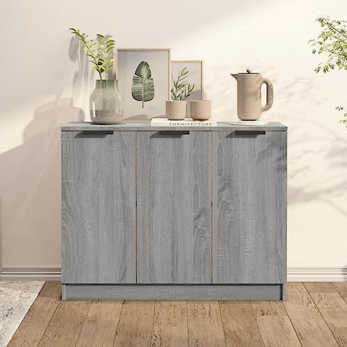 vidaXL Sideboard Gray Sonoma 35.6"x11.8"x27.6" Engineered Wood