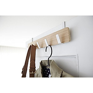YAMAZAKI Home Ply Over The Door Hooks - Hanging Coat Rack, Beige, small