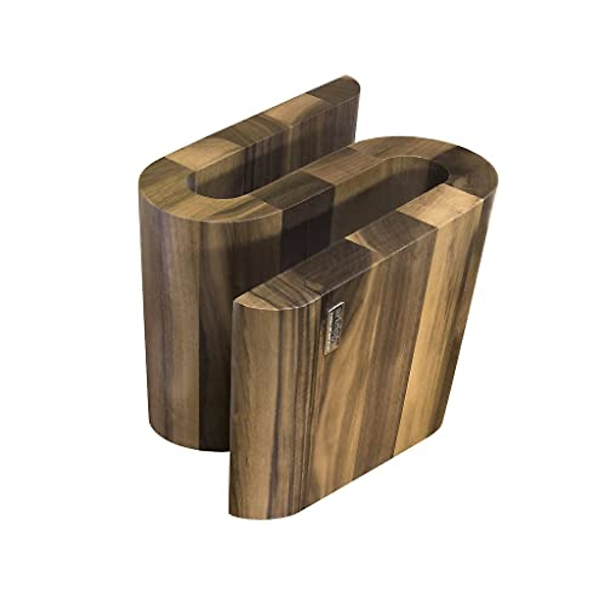 Arte Legno Magnetic Knife Block and Elegant Kitchen Display - Curved “S” Design - Stain Resistant Walnut Wood - Handcrafted in Italy - 10 Knife Capacity