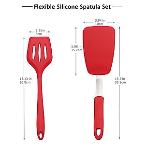 To encounter Flexible Silicone Spatula Set, Nonstick Rubber Slotted Turner, Pancake Flippers, Heat Resistant Silicone Turner Spatula Set, Silicone Cooking Utensil Set, Dishwasher Safe, Set of 2