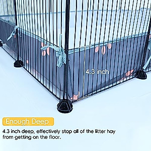 CHEGRON Guinea Pig Cage Liner Waterproof Oxford Bottom Pet Bedding for Rabbit Chinchilla Hedgehog Ferret Small Animals Cage C&C Playpen Accessories, 48x24 inch Grey