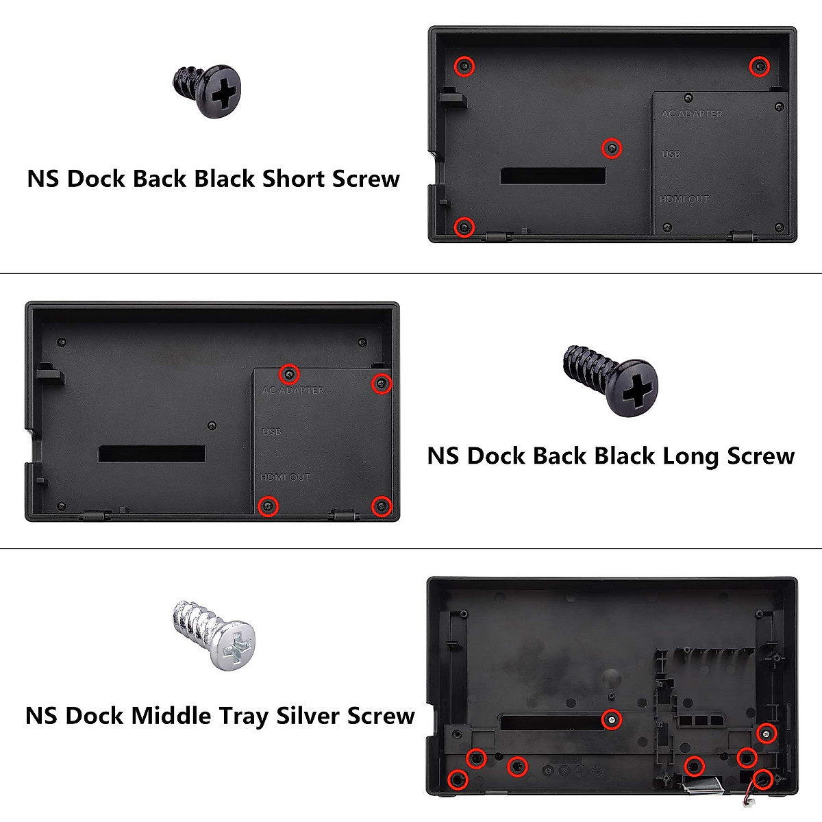 eXtremeRate Scarlet Red Joycon Housing Shell (D-Pad Version) with Full Set Buttons for Nintendo Switch, Replacement Faceplate for Nintendo Switch Dock – Joy-Con Dock NOT Included