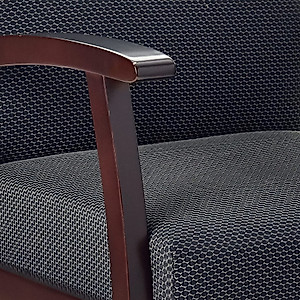 Lorell Chair, 24D x 27.16W x 35H in, Charcoal/Espresso Frame