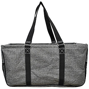 N. Gil All Purpose Open Top 23" Classic Extra Large Utility Tote Bag 4-2017 Fall New Pattern (Crosshatch Grey)