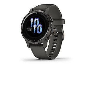 Garmin Venu 2S, Smaller-Sized GPS Smartwatch with Advanced Health Monitoring and Fitness Features, Slate Bezel with Graphite Case and Silicone Band, (010-02429-00) (Renewed)
