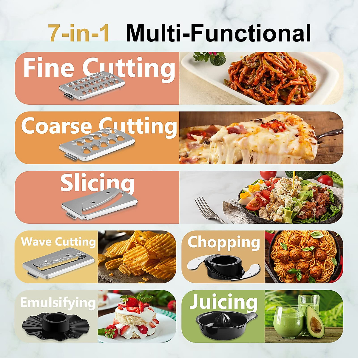 Food Processor 5 Variable Speeds Vegetable & Juicing