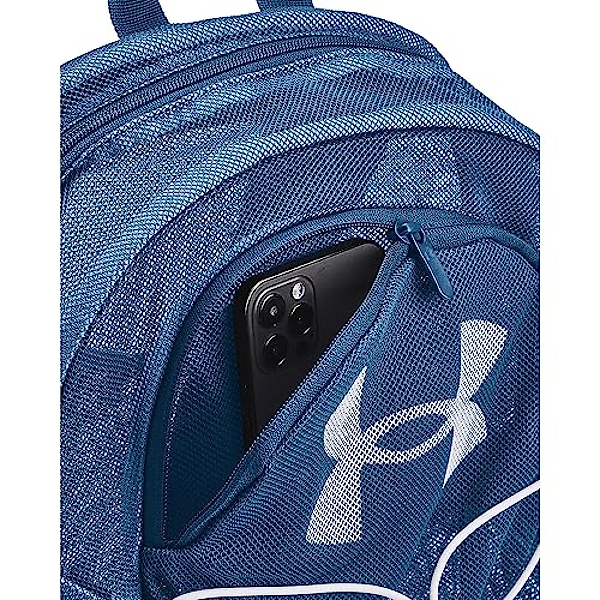 Under Armour unisex-adult Hustle Mesh Backpack, (426) Varsity Blue/Varsity Blue/White, One Size Fits Most