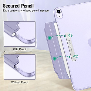 Fintie SlimShell Case for iPad Air 11-inch M2 (2024), iPad Air 5th Generation (2022) / iPad Air 4th Gen 10.9 Inch - [Magnetic Clasp] Lightweight Stand Case with Frosted Back Cover, Lilac Purple