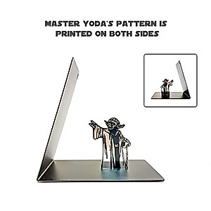 Master Yoda Force Metal Bookend, Double-Sided Printing Yoda Pattern, Creative Gift for Star War Lovers