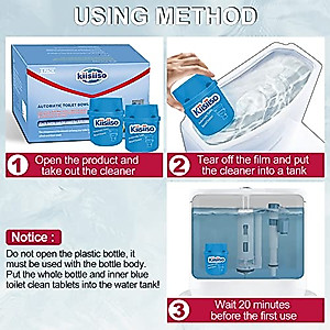 KIISIISO Toilet Bowl Cleaners (6 Bottles PACK), Automatic Long-Lasting Toilet Bowl Cleaner Tablets in Bottle,for About 6 Months' Supply, Blue