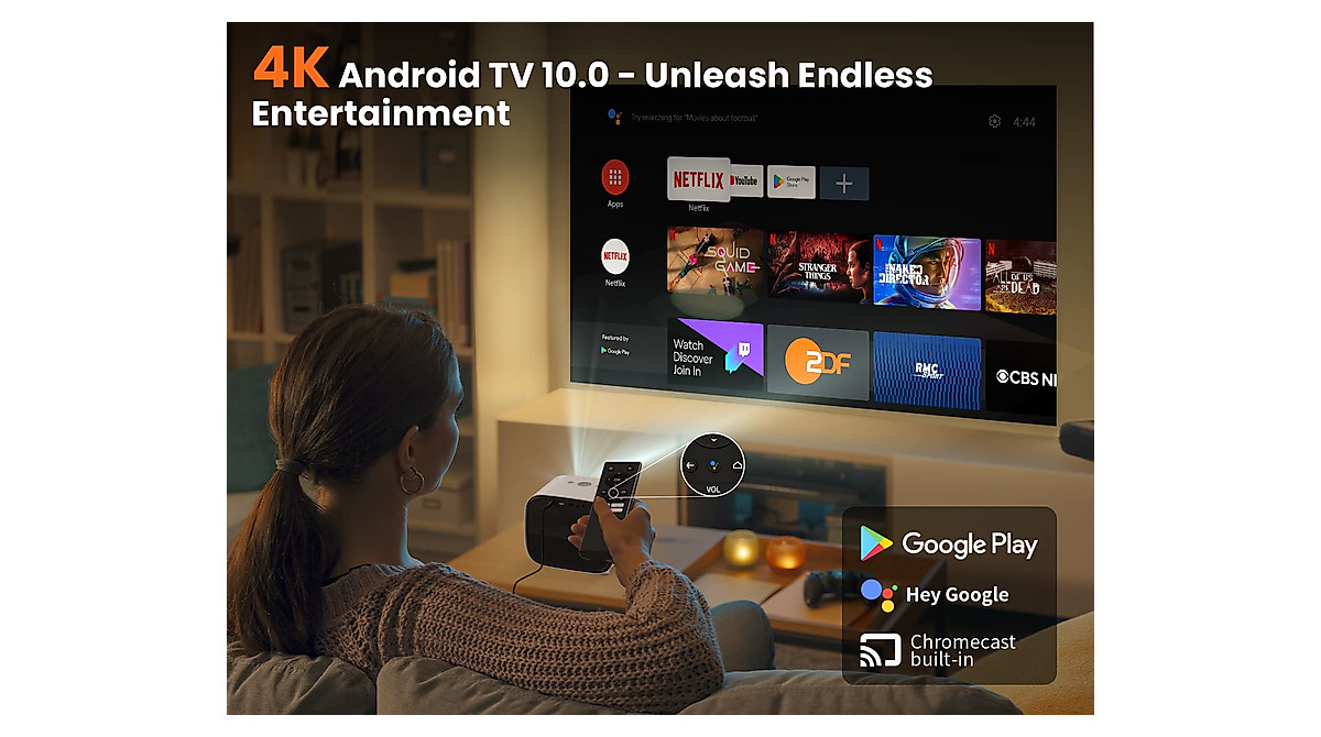 ETOE 4K Android TV Projector - Smart & Certified