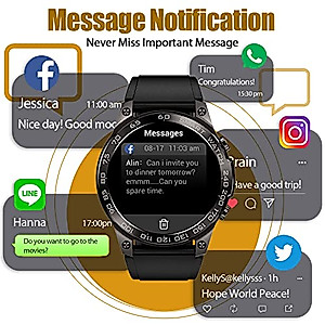 EIGIIS Smart Watch for Men 1.43 Inch AMOLED Always On Display Big Screen Smart Watch with Text and Call Fitness Watch with Heart Rate Sleep Monitor Pedometer Smartwatch for iPhone Andorid Phones