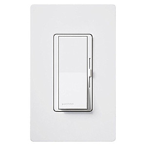 Lutron Diva Electronic Low Voltage Dimmer | 300-Watt, Single-Pole or 3-Way | DVELV-303P-WH, White