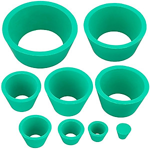 PAGOW Buchner Funnel Flask Adapter Set, Filter Adapter Cones Set, Tapered Collar Green, Lab Buchner Funnels-Wear-Resisting Smooth Surface Pack of 9