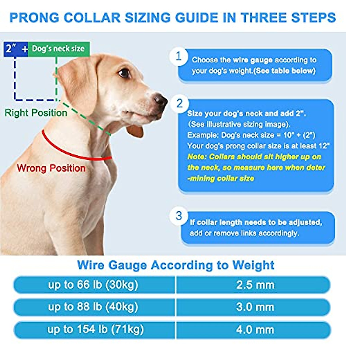No Pull Dog Collar, Dog Training Collar with Comfort Tips and Quick Release Snap Buckle for Small Medium Large Dogs (Medium,3mm,19.7-Inch,14-18" Neck, Black)