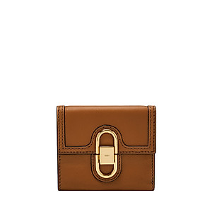 Fossil Women's Avondale Leather Trifold Wallet, Saddle (Model: SL8292216)