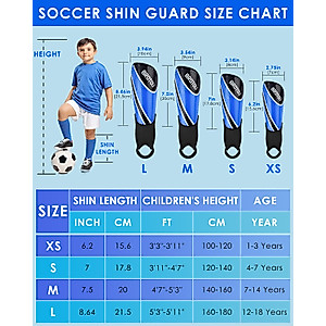 BROTOU Shin Guards Soccer Youth, Soccer Shin Guards for Kids 3-15, Light Weight Adjustable Straps Shin Pads Protection Equipment with Ankle and Leg Calf Protection