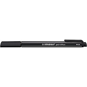 STABILO pointMax Nylon Tip Pen - Black Blister 4