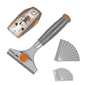 XW Razor Blade Scraper Set, Putty Knife Paint Scraper with Quick Blade Change, Extra 20 Blades Included, 2-Pack