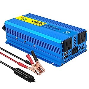 Cantonape 1000W Pure Sine Wave Inverter 12V to 110V AC Power Inverter Converter with 3.1A USB Car Adapter and Cigarette Lighter Plug for Car Outdoor