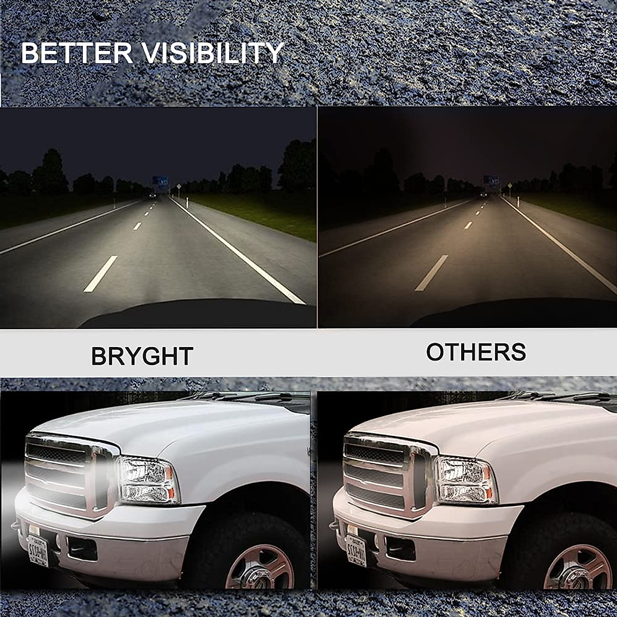 BRYGHT Headlight Assembly Fit for 2005 to 2007 Ford F250 F350 F450 F550 Super Duty / 2005 Ford Excursion Driver and Passenger Side