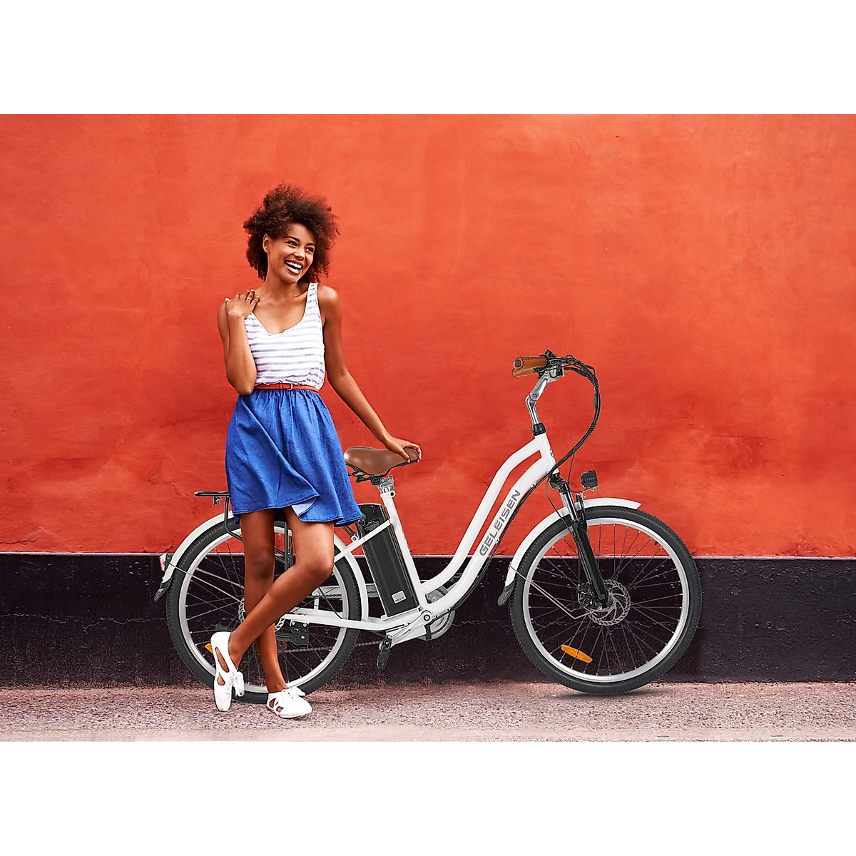 GELEISEN Electric Bike for Adults, 26" Ebikes, Peak 750W Electric Cruiser Bike with 48V 14.5Ah/11.6Ah Removable Battery, 25Mph Electric Bicycle w/ 7-Speed & Front Suspension(Fits for 5'2"-6'5")