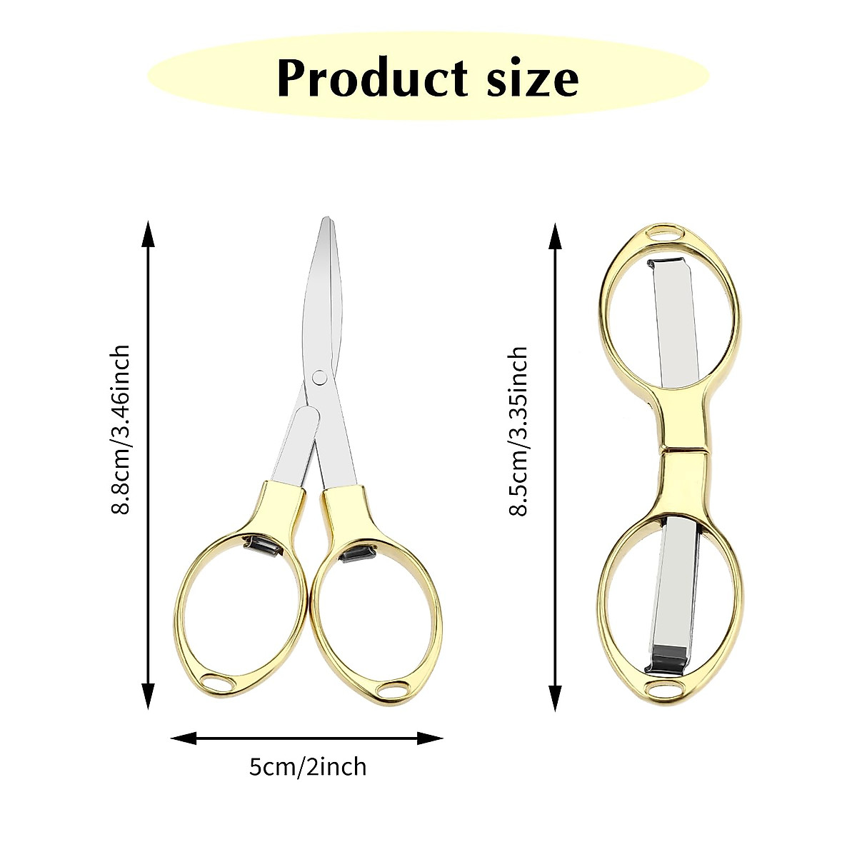 AHQiZFX 3 Pcs Folding Scissors, Safe Portable Travel Mini Scissors Crafting Scissors Stainless Steel Retractable Small Scissors for Home Office School Safe Portable Travel Scissors
