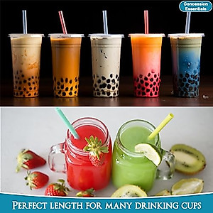 Concession Essentials Neon Jumbo 7.75 UN 500 Neon Jumbo Straws, 7.75" Unwrapped 500ct (Pack of 500), Multi Neon (CENeon7.75Unwrapped-500CT)