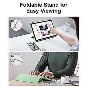 Cousper Case for iPad Air 5th Generation Case 2022/iPad Air 4th Generation Case 2020 10.9 Inch, Trifold Stand Case with Pencil Holder [2nd Apple Pencil Wireless Charging] for iPad Air 5/4 Matcha Green