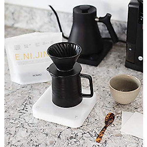 mondays. Pour Over Coffee Maker Set, Premium Black Ceramic V60 Dripper & Decanter, 1-2 Cup Home Filter Coffee Maker (Black)