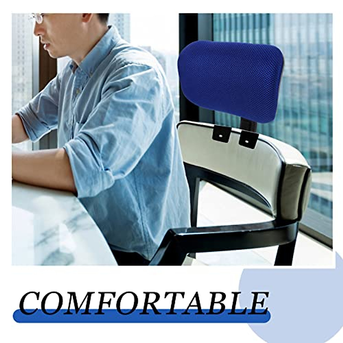 Tofficu Office Chair Headrest Attachment Computer Chair Headrest Adjustable Chair Head Cushion Head Rest for Office Chair(3.0cm Fixing Clips)
