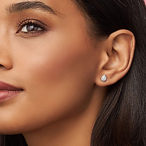 PANDORA Sparkling Teardrop Halo Stud Earrings - Timeless Earrings for Women - Great Gift for Her - Made with Sterling Silver & Cubic Zirconia