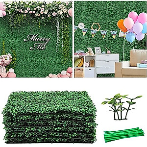 YITAHOME 12 PCS 20"x20" Artificial Grass Wall, Boxwood Hedge Wall Panels, Artificial Grass Backdrop Wall, Privacy Fence with UV Protection for Outdoor Indoor Garden Fence Backyard
