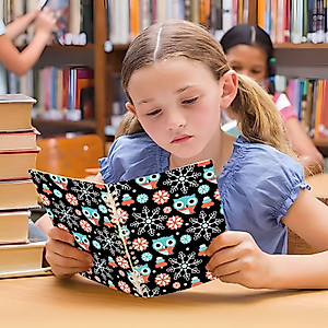 SPRIPORT Christmas Owls Snowflake Spiral Journal Notebook for Women Men A5 Memo Notepad Sketchbook with Durable Hardcover & 60 Pages Writing Journal for Journaling Notes Study School Work Boys Grils