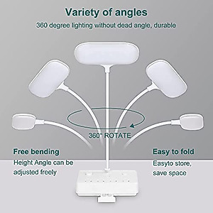 Desk Lamp Surge Protector,Desk Light with 2 USB Charging Port and 4 AC Power Outlet,3 Lighting Modes,USB Wall Charger & Mobile Phone Holder,Multi Plug Outlets for College Dorm Room, Home and Cruise