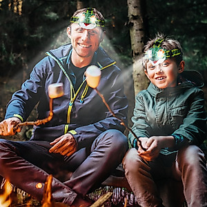 Ausemku Dinosaur Headlamp for Kids - Velociraptor LED Headlighs Kids Camping Gear, Dinosaur Toy Head Lamp Flashlight for Boys Girls, Ideal Gift for Birthday, Christmas, Halloween, New Year