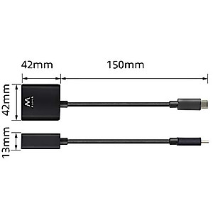 Ewent EW9825 USB-C to Displayport Cable, USB-C Displayport Cable Length 0,15m, 4K @ 60Hz USB-C Converter, Connect Additional Monitor to Laptop