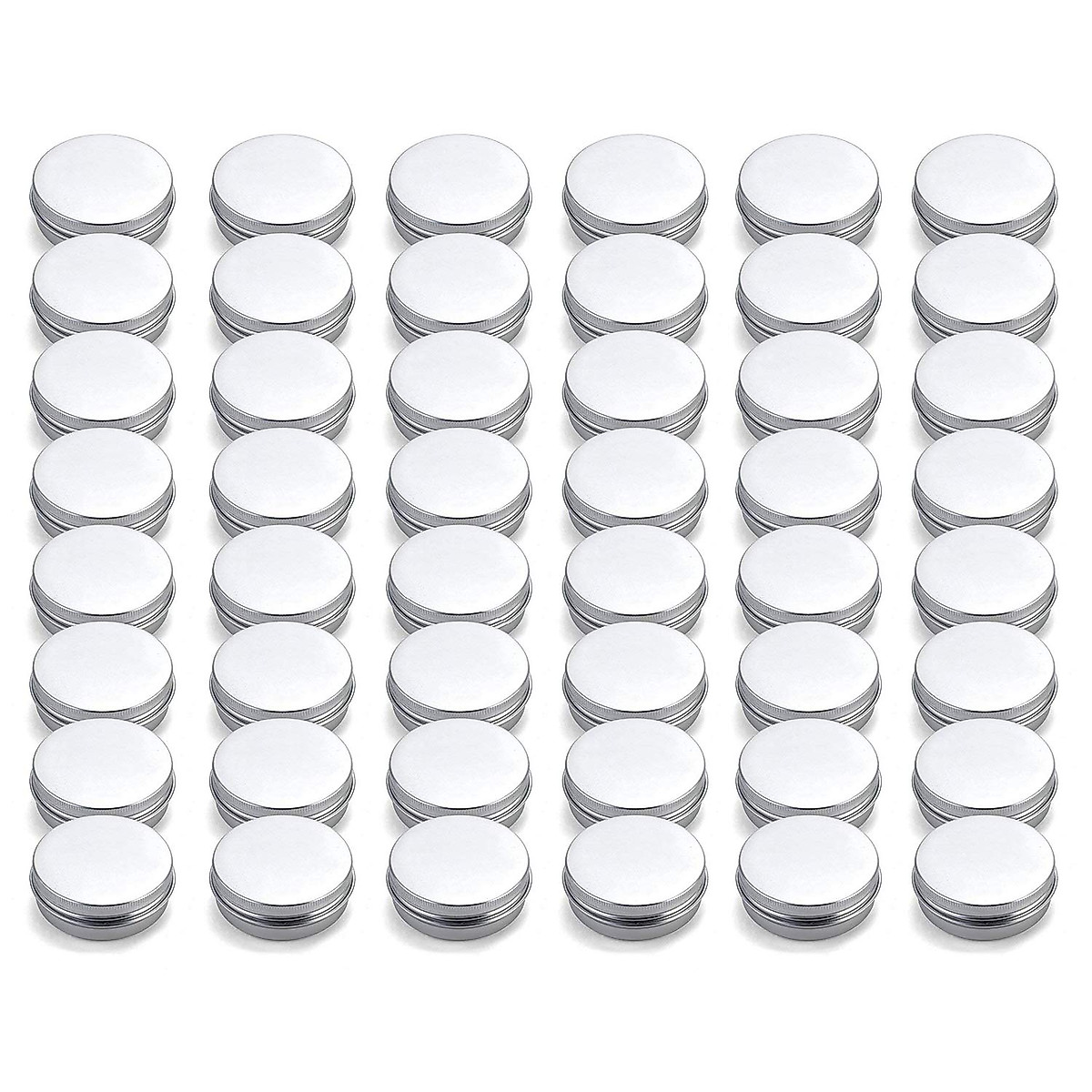 Tosnail 48 Pack 2 oz. Aluminum Round Lip Balm Tin Containers with Screw Thread Lid - Great for Spices, Candies, Tea or Gift Giving