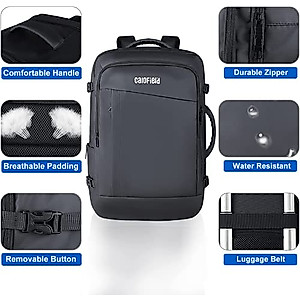 Travel Backpack for Men, Carry On Backpack Flight Approved, 40L-50L Expandable Extra Large Backpack, Waterproof Business Overnight Daypack Weekender Bag Fit 17 Inch Laptops, Travel Gifts for Men Women