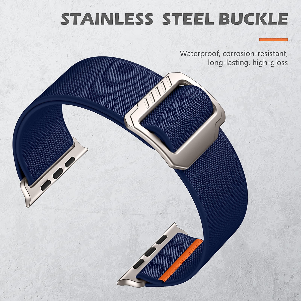 SNBLK Elastic Sport Bands Compatible with Apple Watch Ultra 2 Band/Ultra Band 49mm, iWatch Series 10/9/8/7/6/5/4/3/2/1/SE 42mm/44mm/45mm/46mm/49mm Stretchy Nylon Solo Loop Wide Replacement Strap Men Women