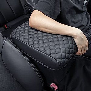 JKCOVER Center Console Armrest Cover Compatible with Toyota 4Runner 2010-2020 2021 2022 2023 Truck Accessories Premium PU Leather Cushion Protector (Black)